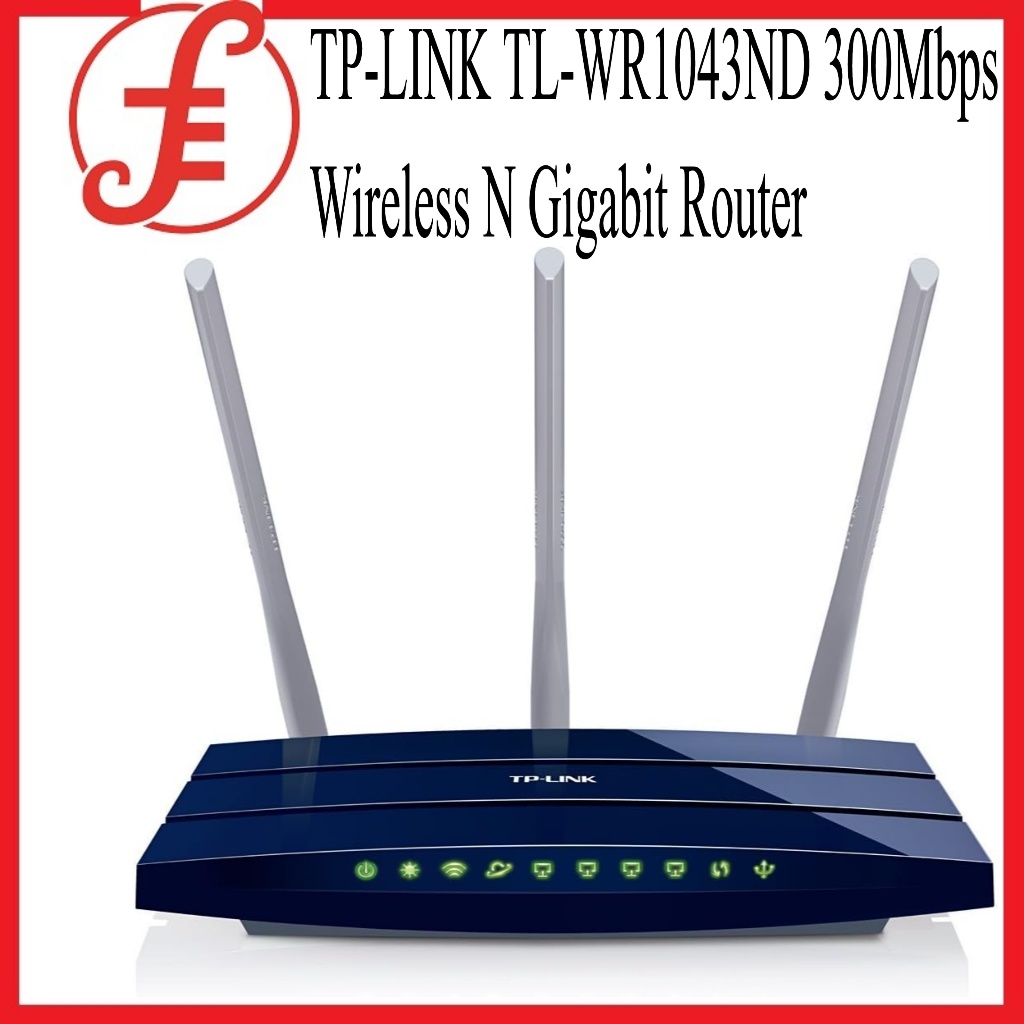 TP-LINK TL-WR1043ND 300Mbps Wireless N Gigabit Router | Shopee Singapore