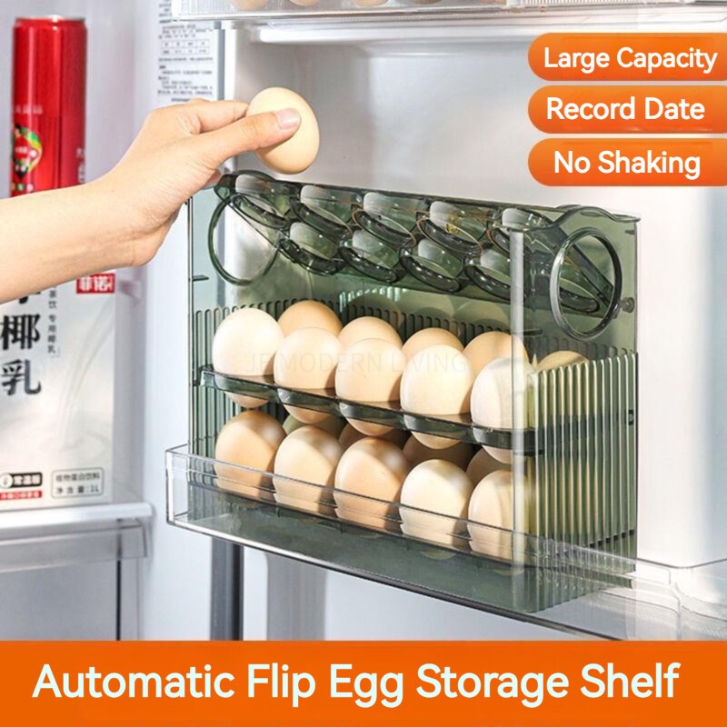【New】 Egg Storage Box Three-Tier Refrigerator Side Door Storage Box ...