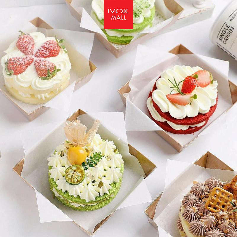 Kraft White Square Cake Paper Box | Food Box | Packaging cake | Kotak ...