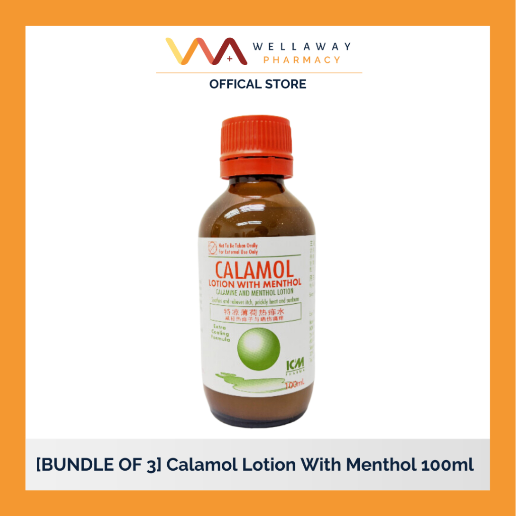 [BUNDLE OF 3] Calamol Lotion With Menthol 100ml [Soothes and relieves ...