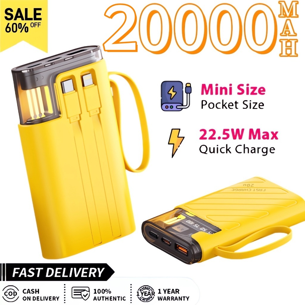 powerbank 20000 mah PD 22.5W mini powerbank fast charging type c ...