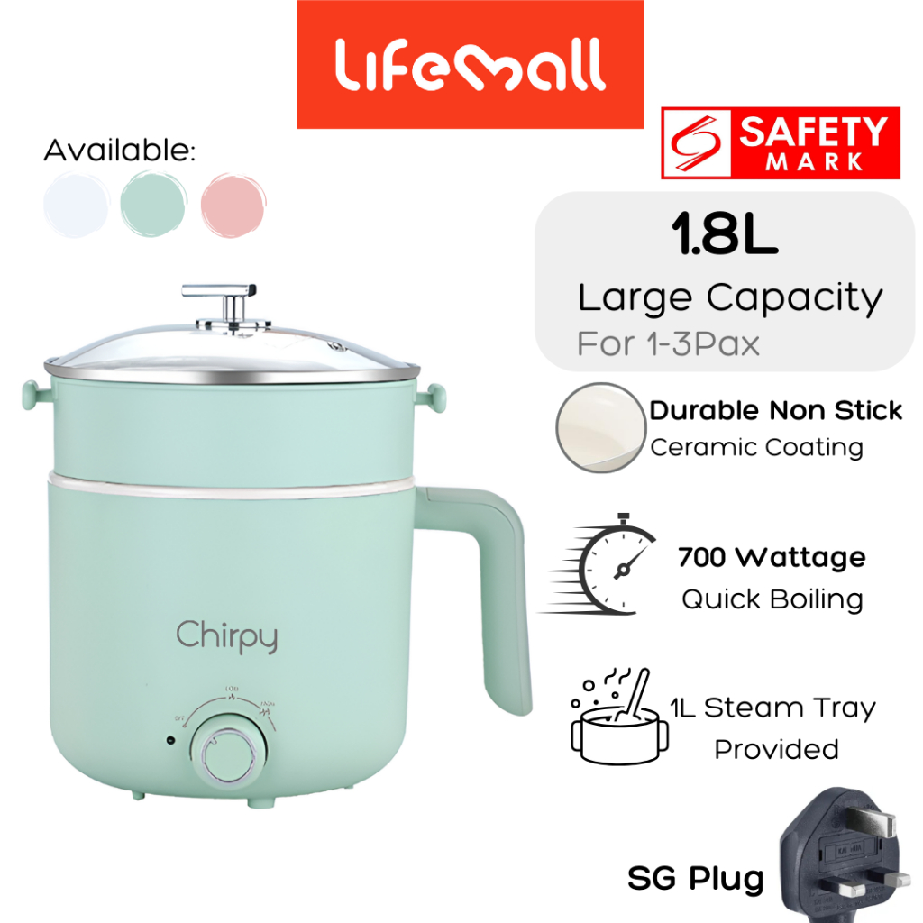 LifeMall - 1.8L Electric Cooker with Steamer Ceramic Coating ...