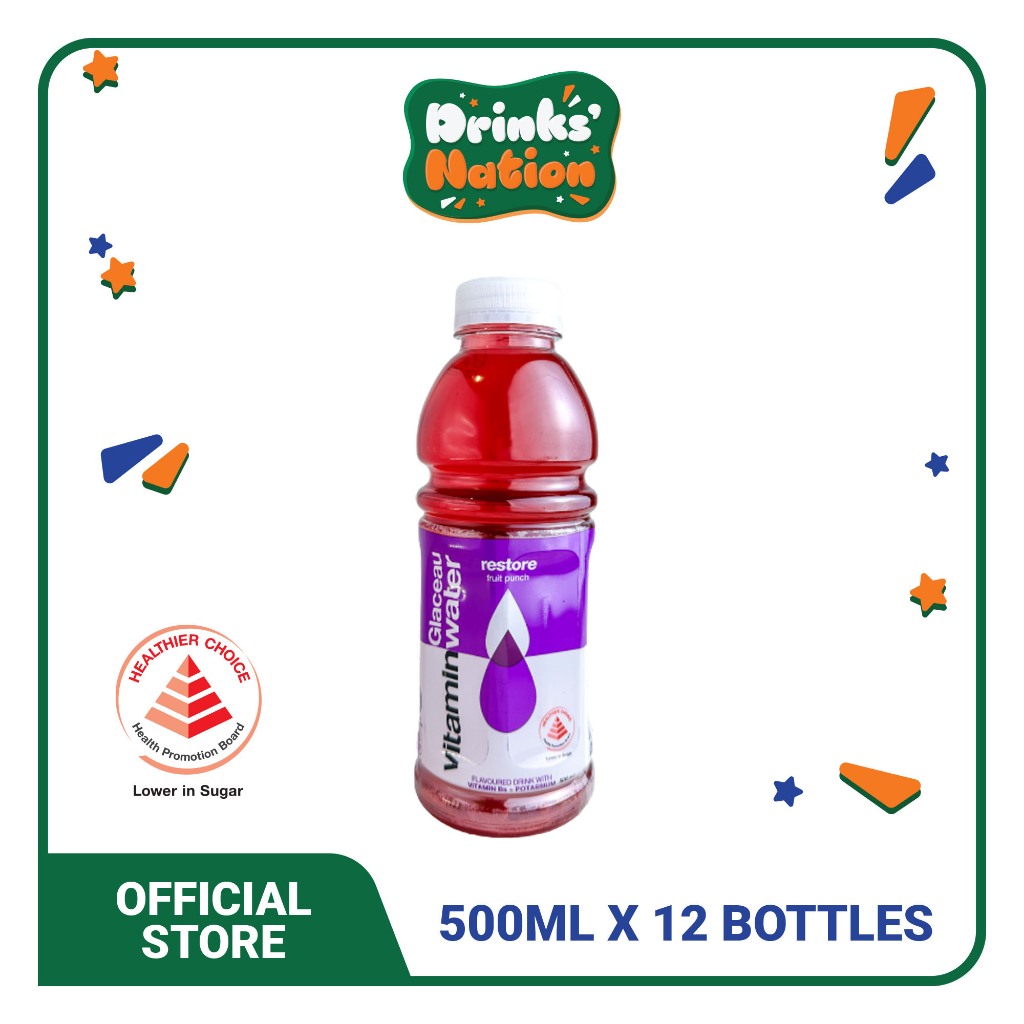 [Wholesale - 12s] GLACEAU Vitamin Water Retore (Bottle 500ml) | Shopee ...