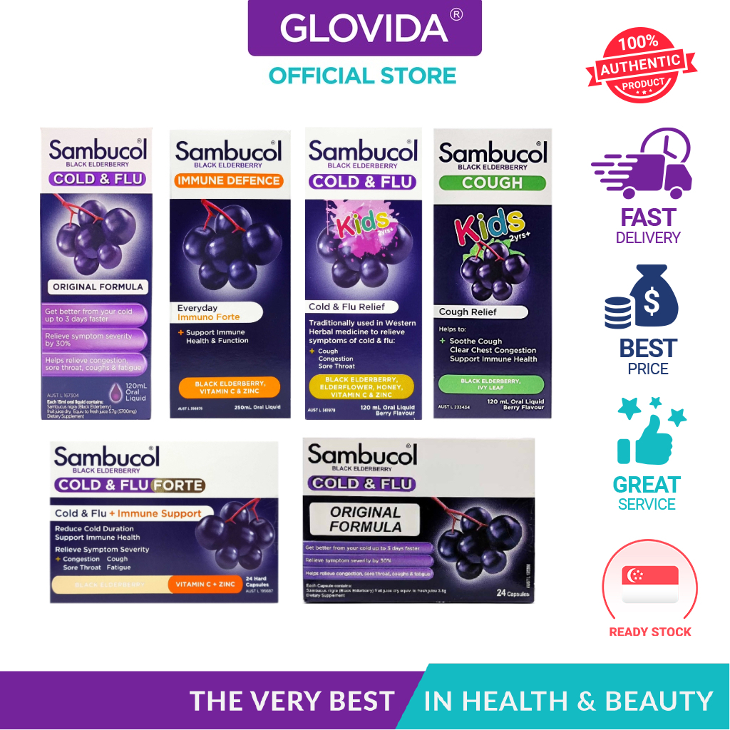 Sambucol Black Elderberry Cold & Flu | Cold & Flu Forte | Everyday ...