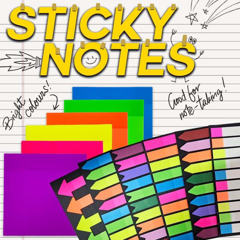 🇸🇬📦🚚Sticky Note Pad (PVC) - Office | Self Adhesive Memo Pad | Indicator ...