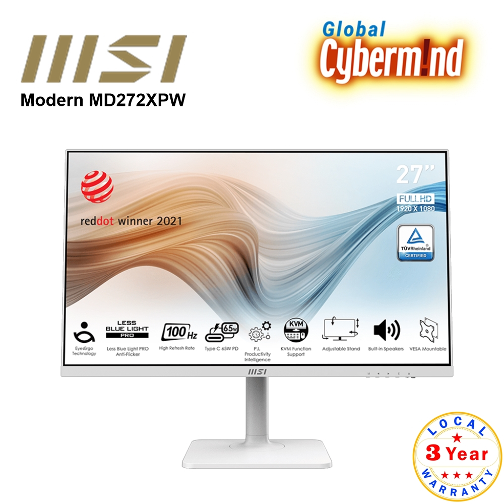 MSI Modern MD272XP/MD272XPW (Black/White) MONITOR - 3 Years Local Warranty (Brought to you by ...