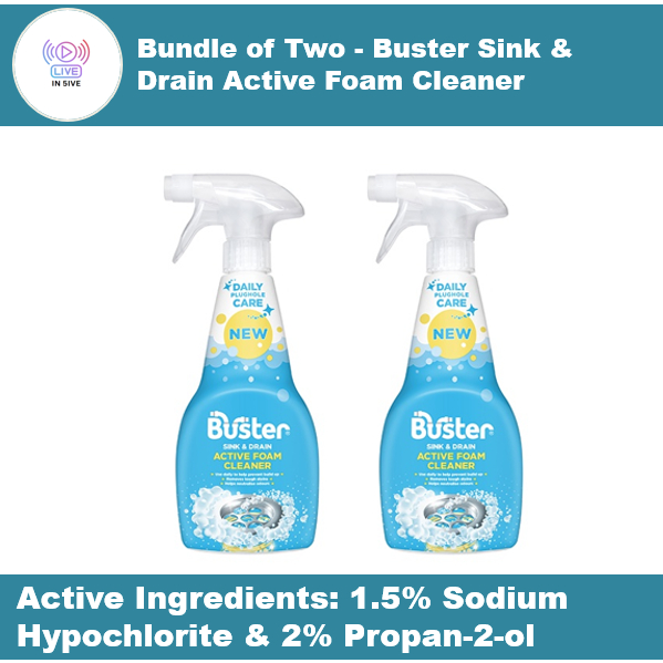 [Bundle of 2] Buster Sink & Drain Active Foam Cleaner (Active ...