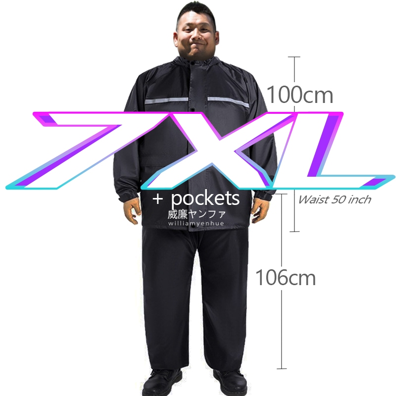 Rain Coat【7XL】Motosikal Lightweight Waterproof Rain Jacket 100-130kg | Shopee Singapore