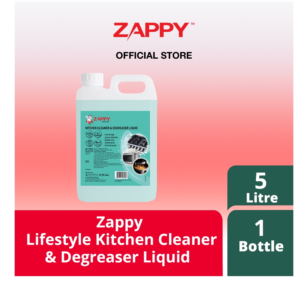 Zappy Lifestyle Kitchen Cleaner & Degreaser Liquid 5 Litre X 1 BTL ...