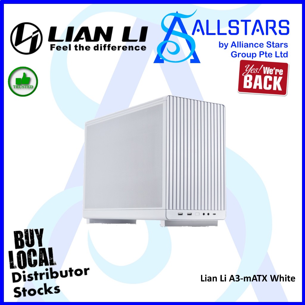 (ALLSTARS) Lian Li A3-mATX White Chassis / Mesh Side panel / Lian Li A3 ...