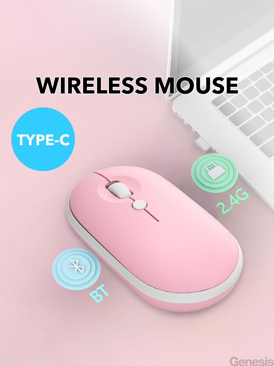 Genesis Wireless Mouse Silent Bluetooth Rechargeable Computer USB Mini ...