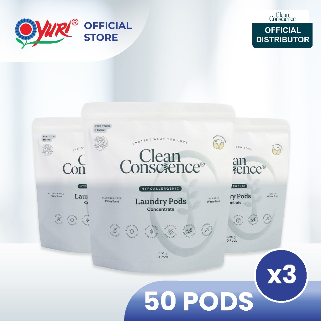 [Bundle of 3] Clean Conscience 6-in-1 Laundry Pod Hypoallergenic (50 ...