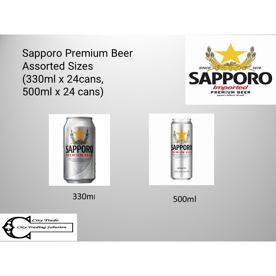 Sapporo Premium Beer (320ml x 24cans) (500ml x 24cans) | Shopee Singapore