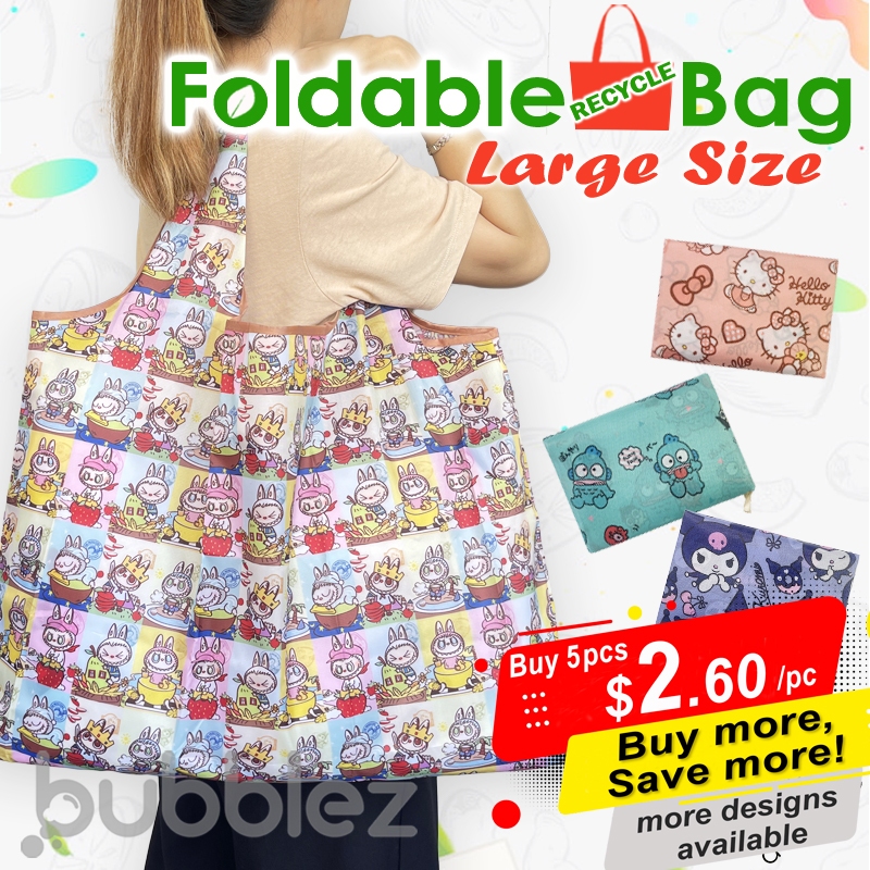 [SG SELLER] FOLDABLE RECYCLE BAG (LARGE SIZE ) [0-49] / ECO / REUSABLE ...
