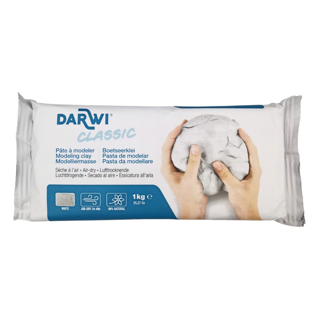 Darwi 1kg Air-Drying Classic White Modelling Clay DA0801000000 ...