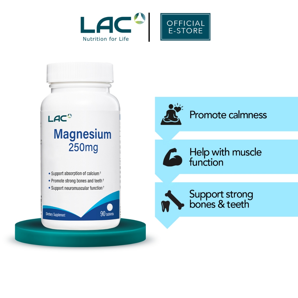 [LAC MINERALS] Magnesium 250mg (90 tablets) | Shopee Singapore