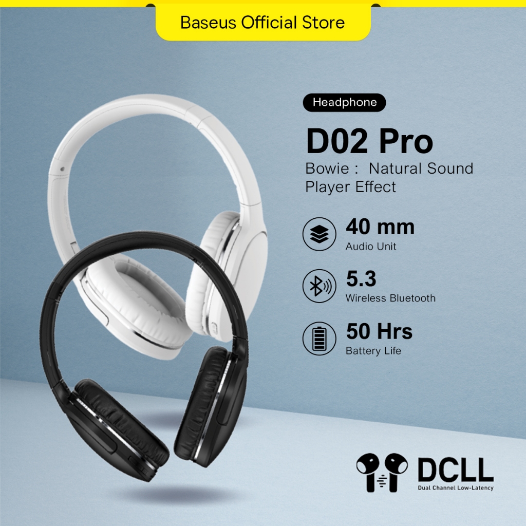 Baseus D02 Pro Bluetooth Earphones Stereo Wireless 5.0 HIFI Foldable ...