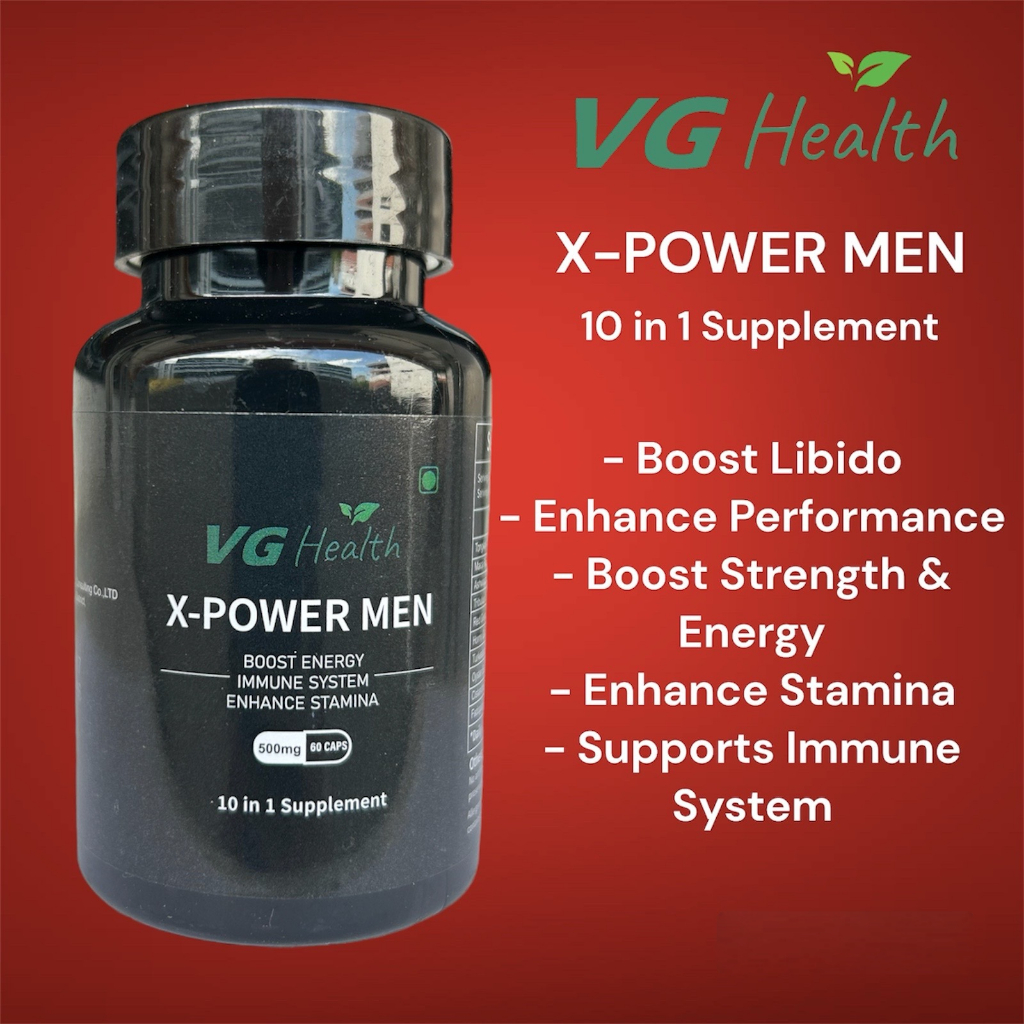 VG Health X-Power Men 10 in 1 Supplement 500mg x 60 caps with Tongkat ...