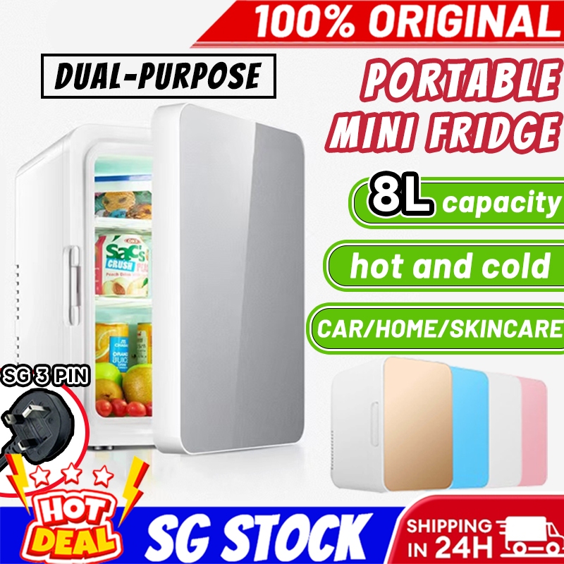 SG 🔥[READY STOCK] Dual-purpose Mini fridge Skincare Fridge 8L Portable ...