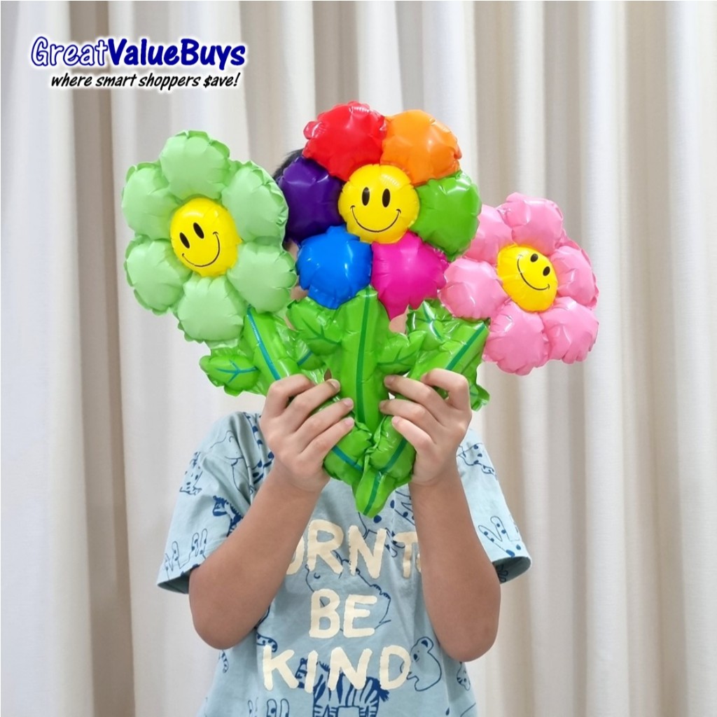 [SG] Flower daisy foil balloon handheld balloons birthday party ...
