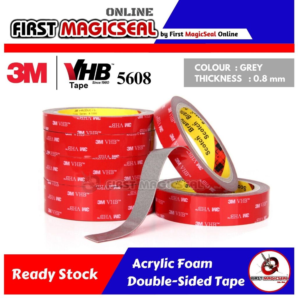 (SG Seller) 3M™ VHB™ 5608A-GF Acrylic Foam Double-Sided Tape Super Strong Outdoor Mounting Tape ...