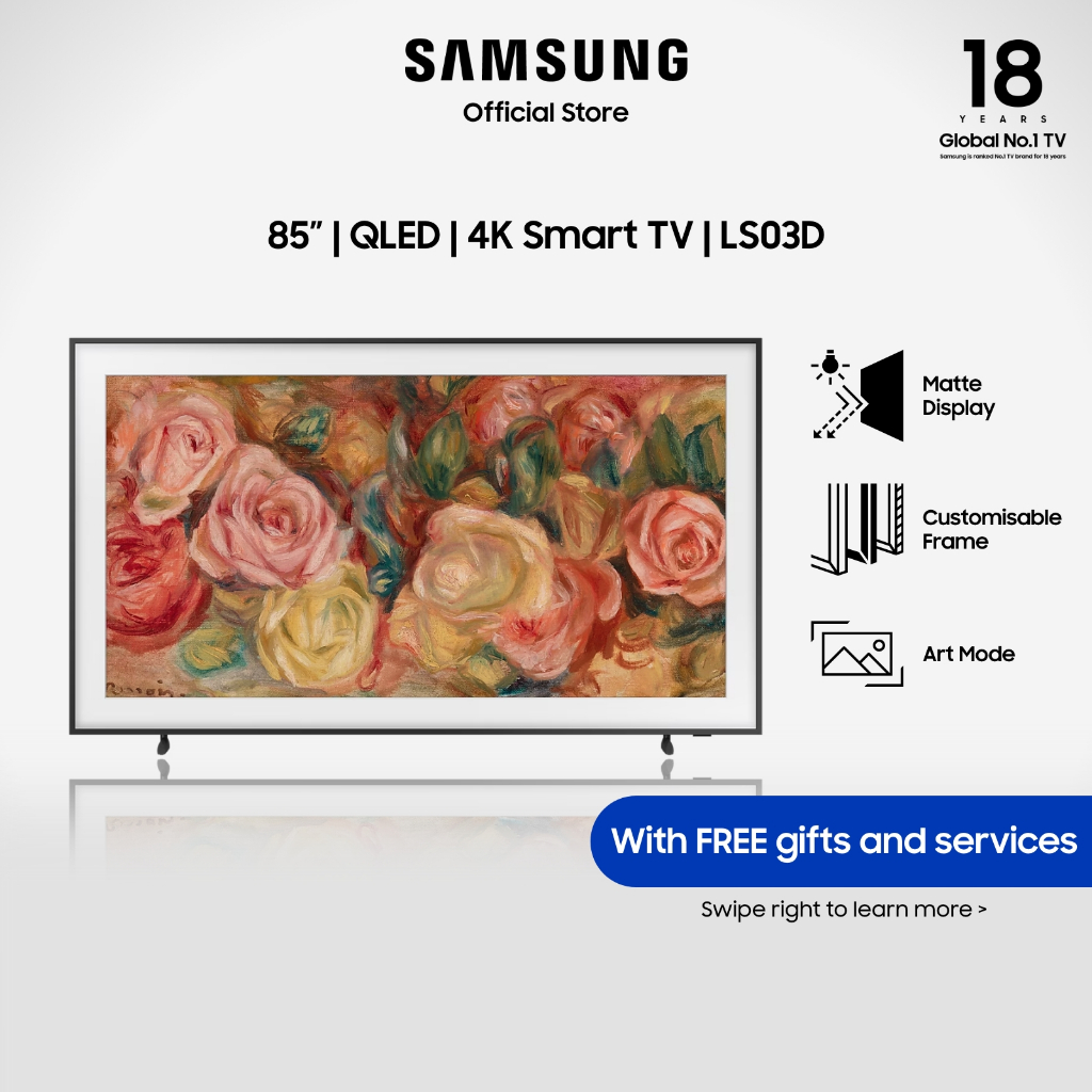 [NEW LAUNCH] Samsung 85" The Frame LS03D QLED 4K Art Mode Smart TV ...