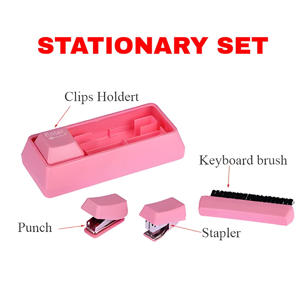 SG Sellers! All-in-One Keyboard Stationery Set - Mini Stapler, Puncher ...