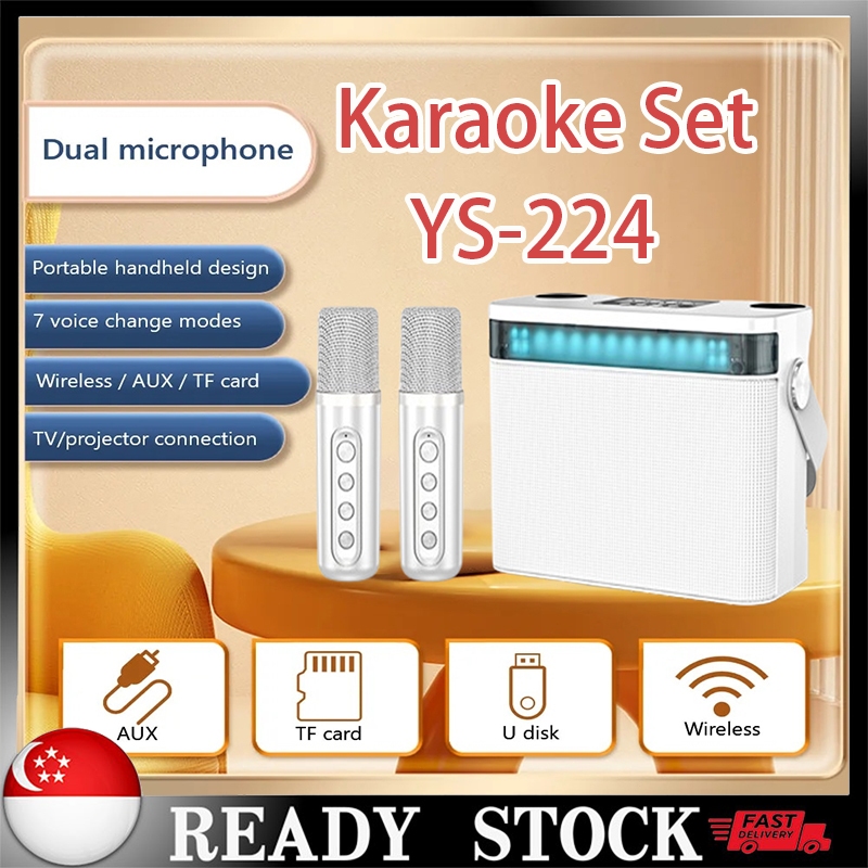 🇸🇬 [In Stock]YS 224 Karaoke Set Portable Wireless Home KTV With 2 ...