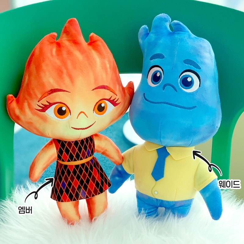 33cm Disney Pixar Elemental Ember Wade Couple Stuffed Plush Toy Doll ...