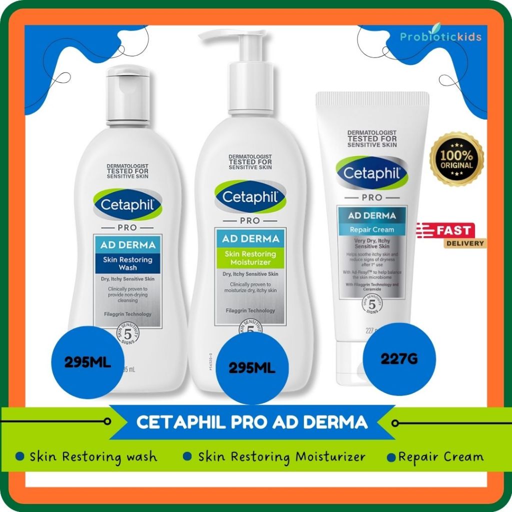 Cetaphil Pro AD Derma | Skin Restoring Moisturizer 295ML | Repair Cream ...
