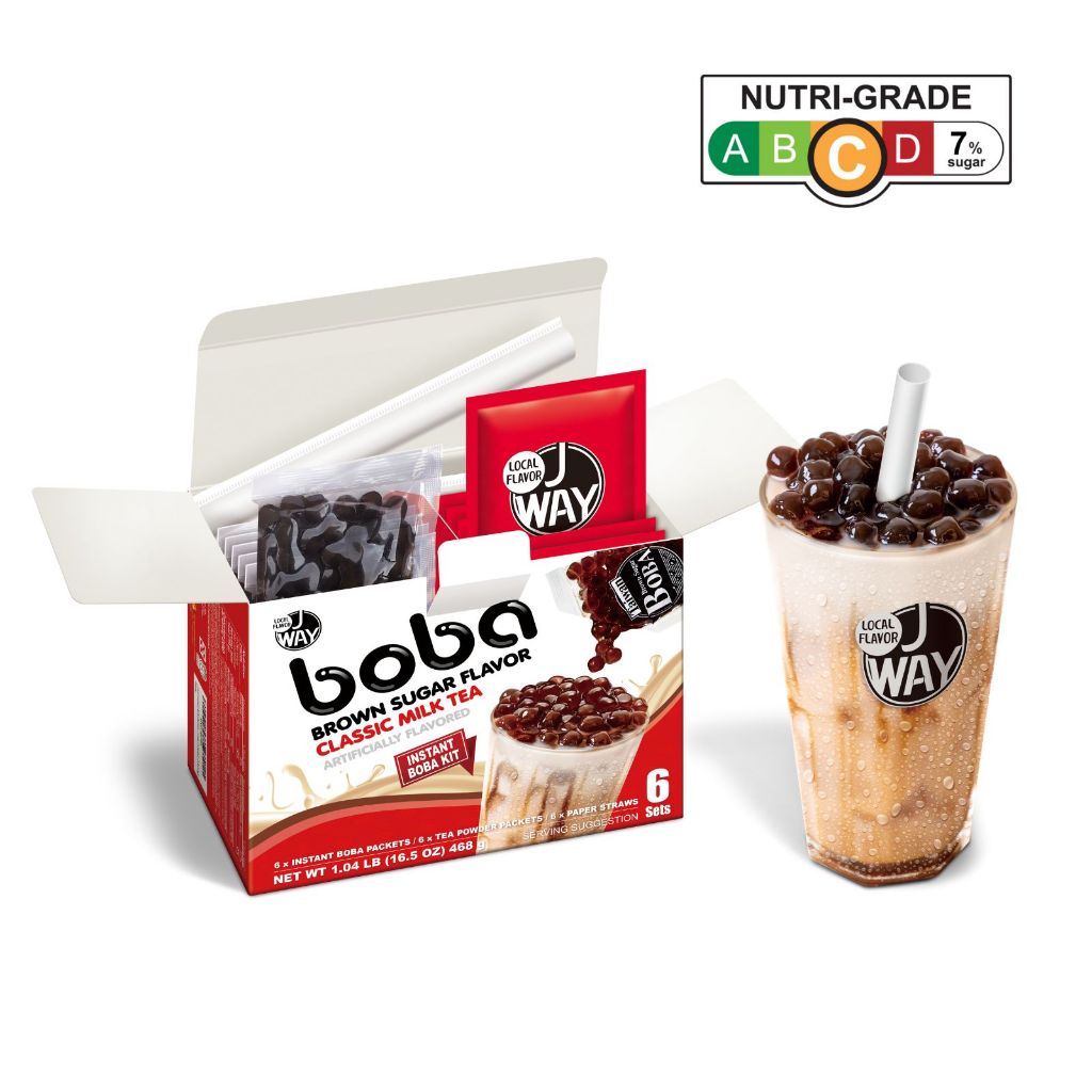 J Way Classic Boba / Bubble Tea Kit (6 Drinks) With Real Brown Sugar ...