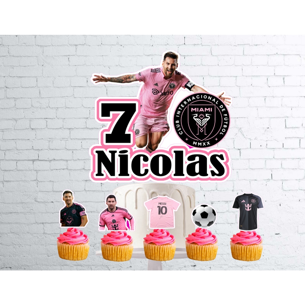 [SG SELLER] Custom Soccer Football Lionel Messi Inter Miami Cake Topper ...