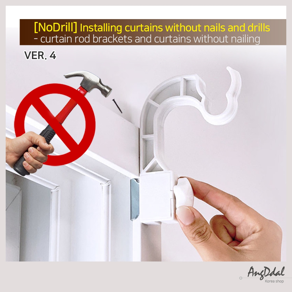 [NoDrill- Version 4] Installing curtain rods without nails and drills ...