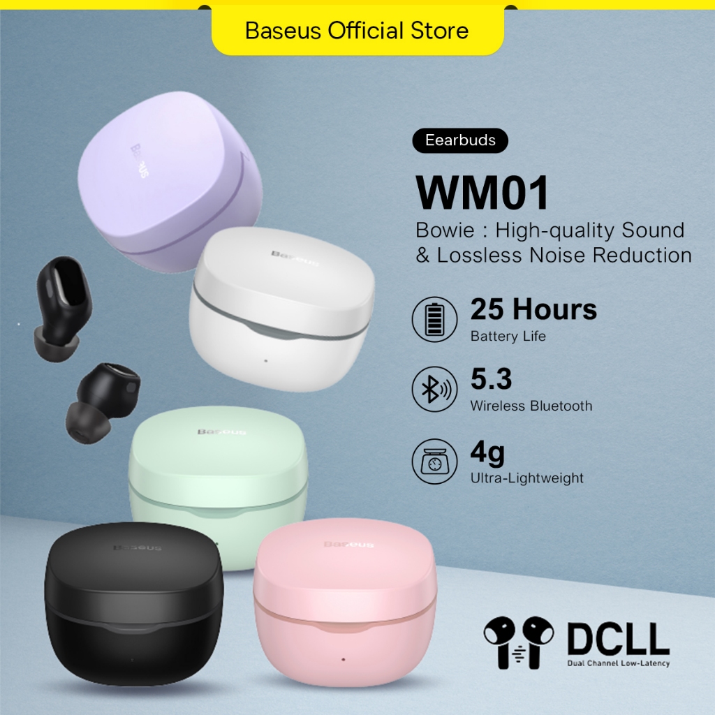 Baseus WM01 TWS Bluetooth Earphones Stereo Wireless 5.0 Bluetooth Touch ...