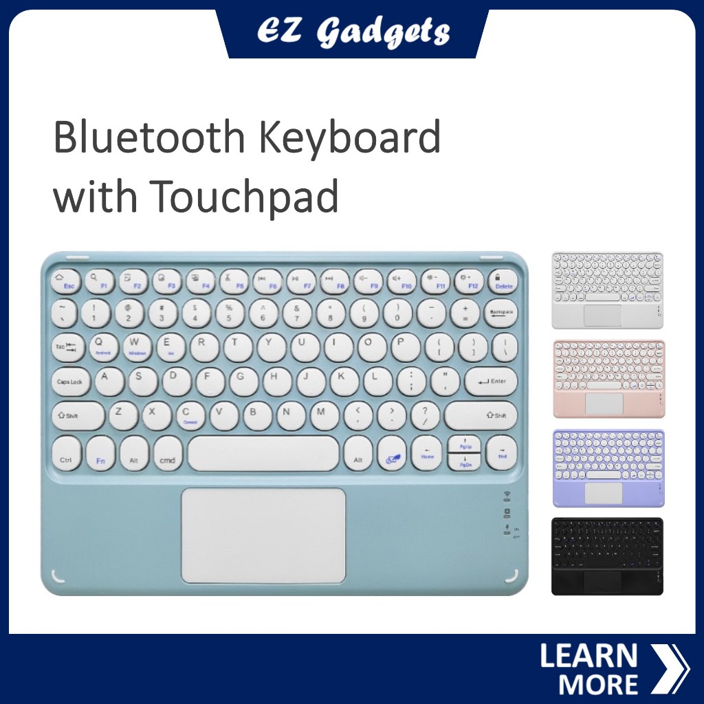 Wireless Bluetooth Keyboard with Touchpad Trackpad Compatible with iPad ...