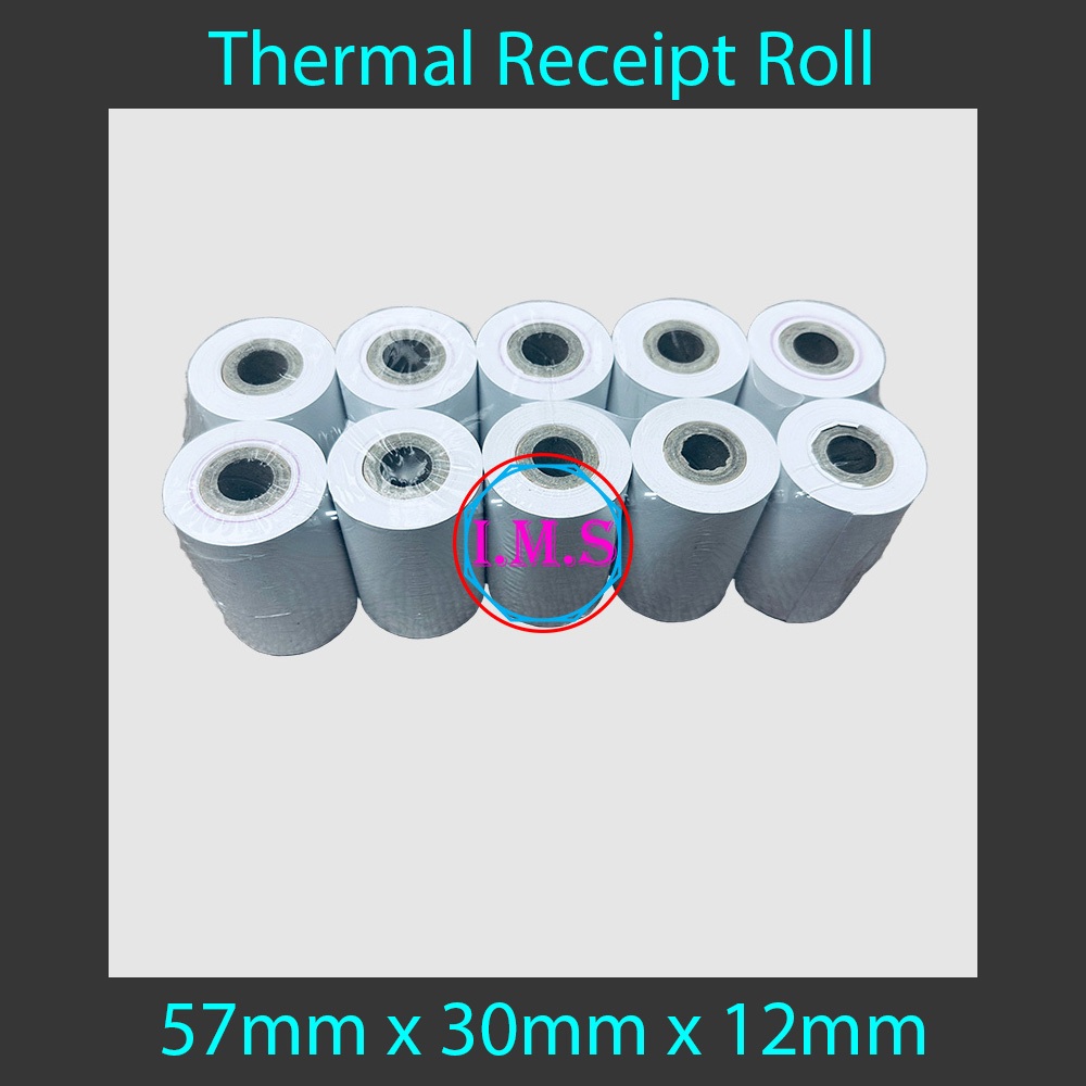 💎SG💎Thermal Cash Register Receipt Paper Roll💎57mm x 40mm x 12mm💎Min 20 ...