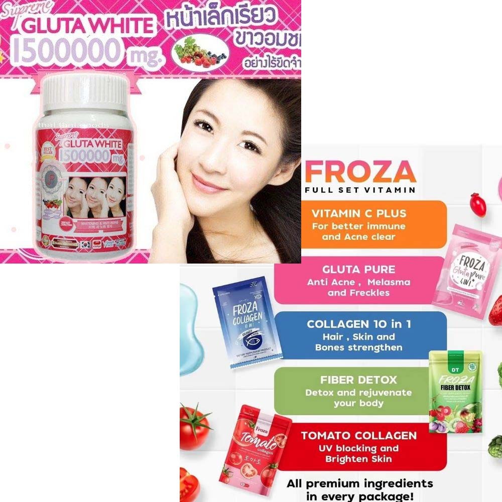 SUPREME GLUTA 1500000 ULTRA STRONG WHITE GLUTATHIONE w/ Collagen FROZA ...
