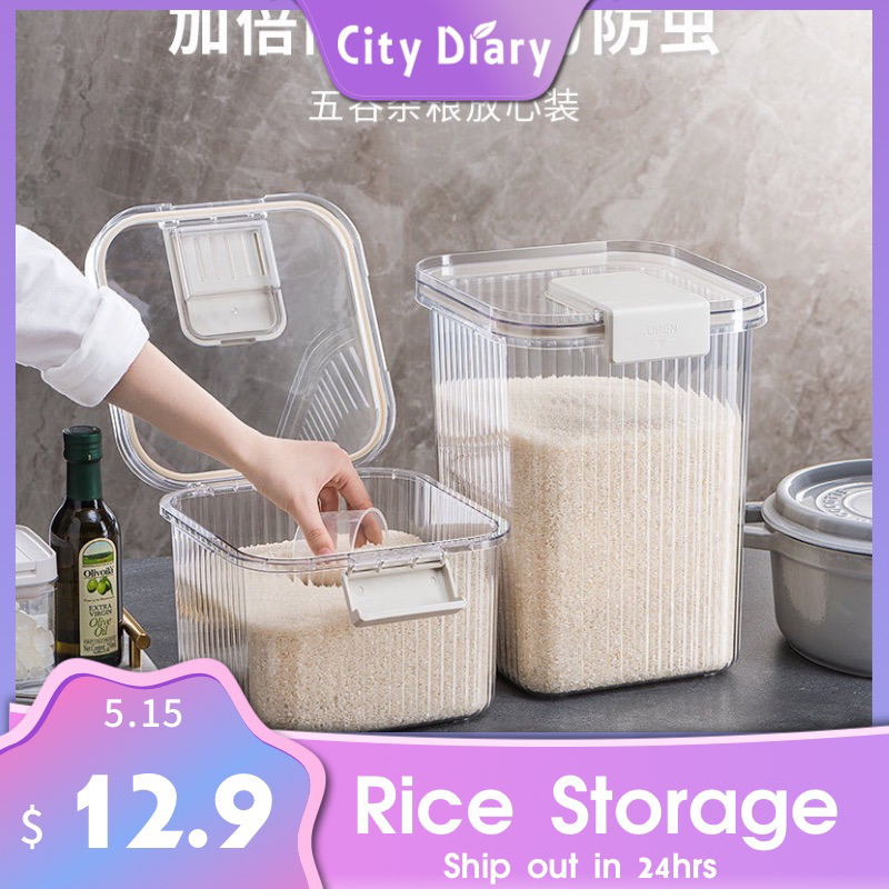 High quality rice flour storage Kitchen supplies waterproof clear box ...