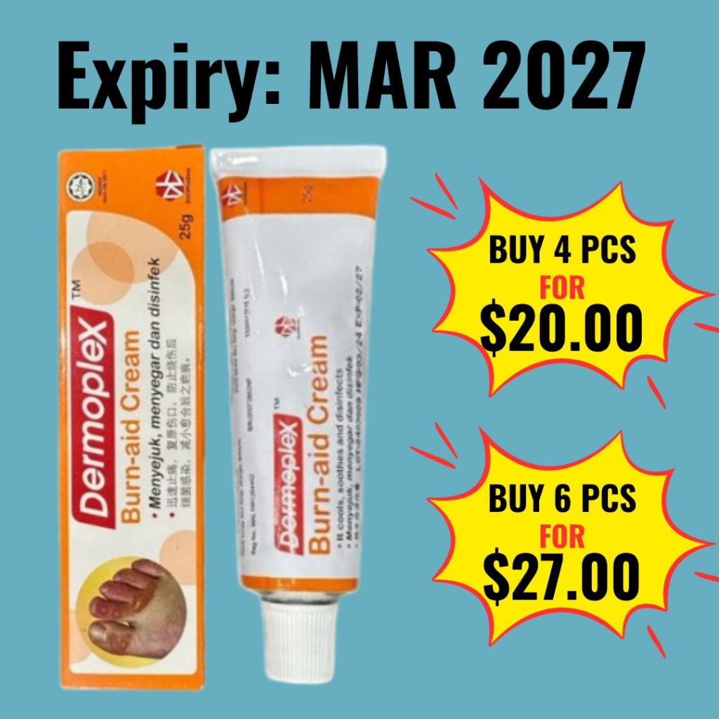 Dermoplex Burn Aid Cream 25g Antiseptic Cream for Burn Minor Cut Wound ...