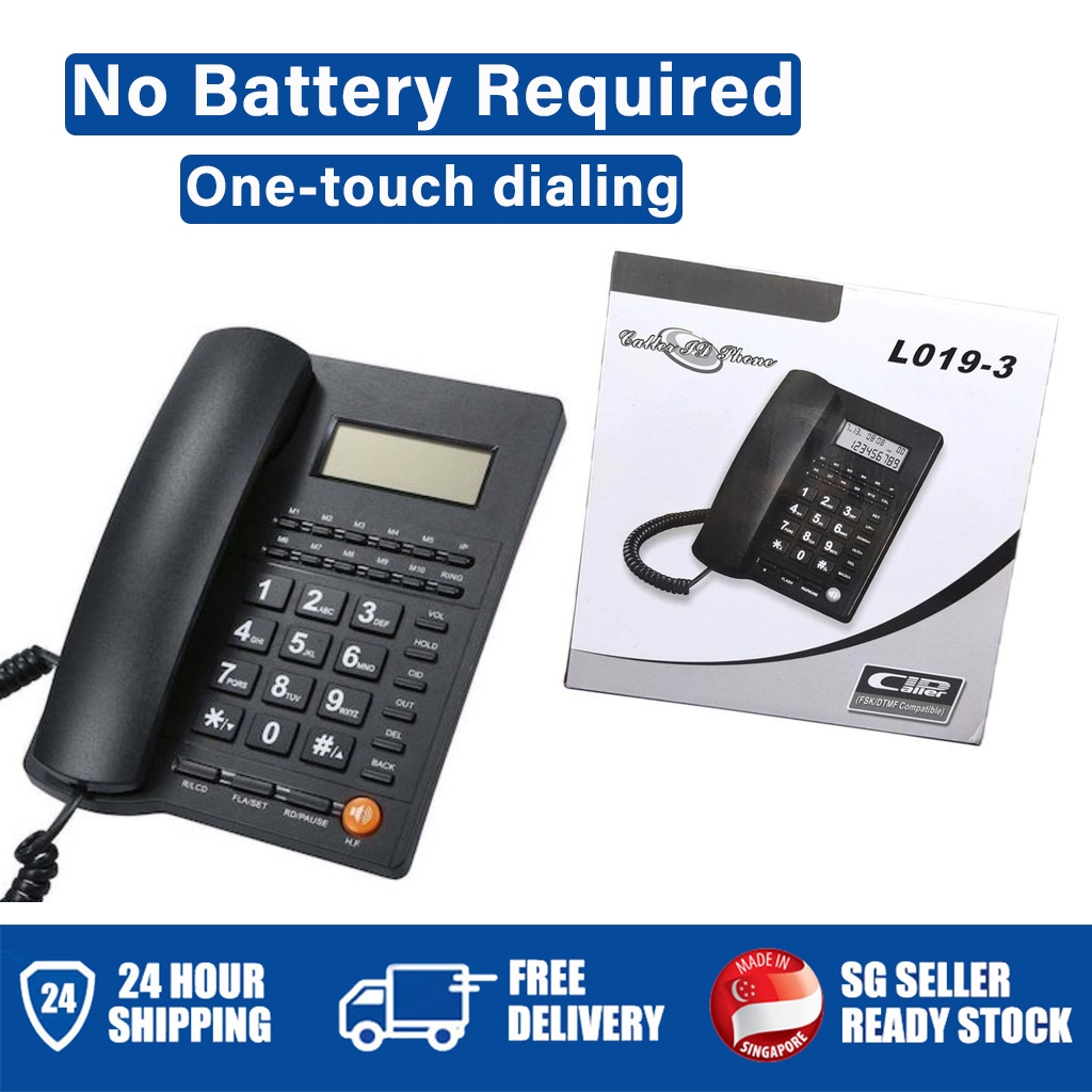 SG [In Stock]Basic Corded Phone Called ID Speaker Display Screen Hand ...