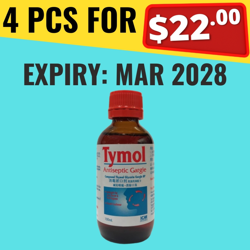 Tymol Antiseptic Gargle Mouth Ulcer Sore Throat Listerine Oral B ...
