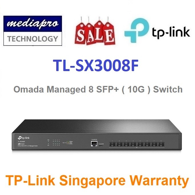 TP-LINK TL-SX3008F Omada Managed 8-port SFP+ ( Require 10G Module ...