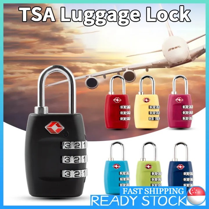 [SG Stock] TSA Approved Luggage Lock Dial Cable Padlock Travel Suitcase ...