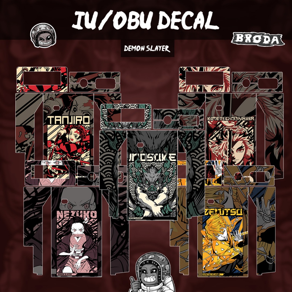 Motorbike Slim IU OBU Sticker Waterproof "Demon Slayer" | Shopee Singapore