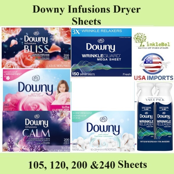 Downy Infusions Dryer Sheets Laundry Fabric Softener 200/240 Sheets ...