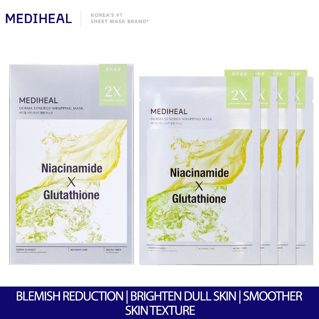 Mediheal Derma Synergy Wrapping Mask Box (4x25ml) - Improved Blemish ...