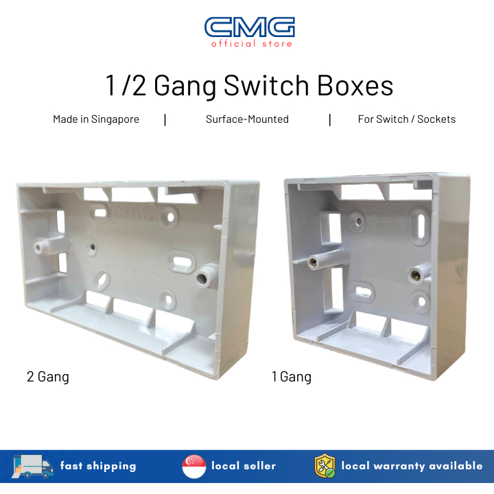 External Surface Mounting Box for Switch or Socket, 1 Gang / 2 Gang ...