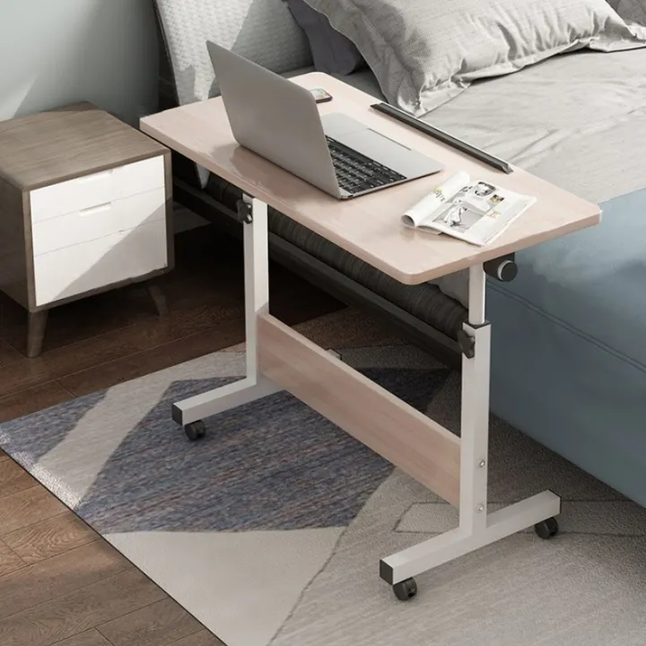 80 X 40 cm Foldable Table with Wheels Movable Laptop Table Portable ...