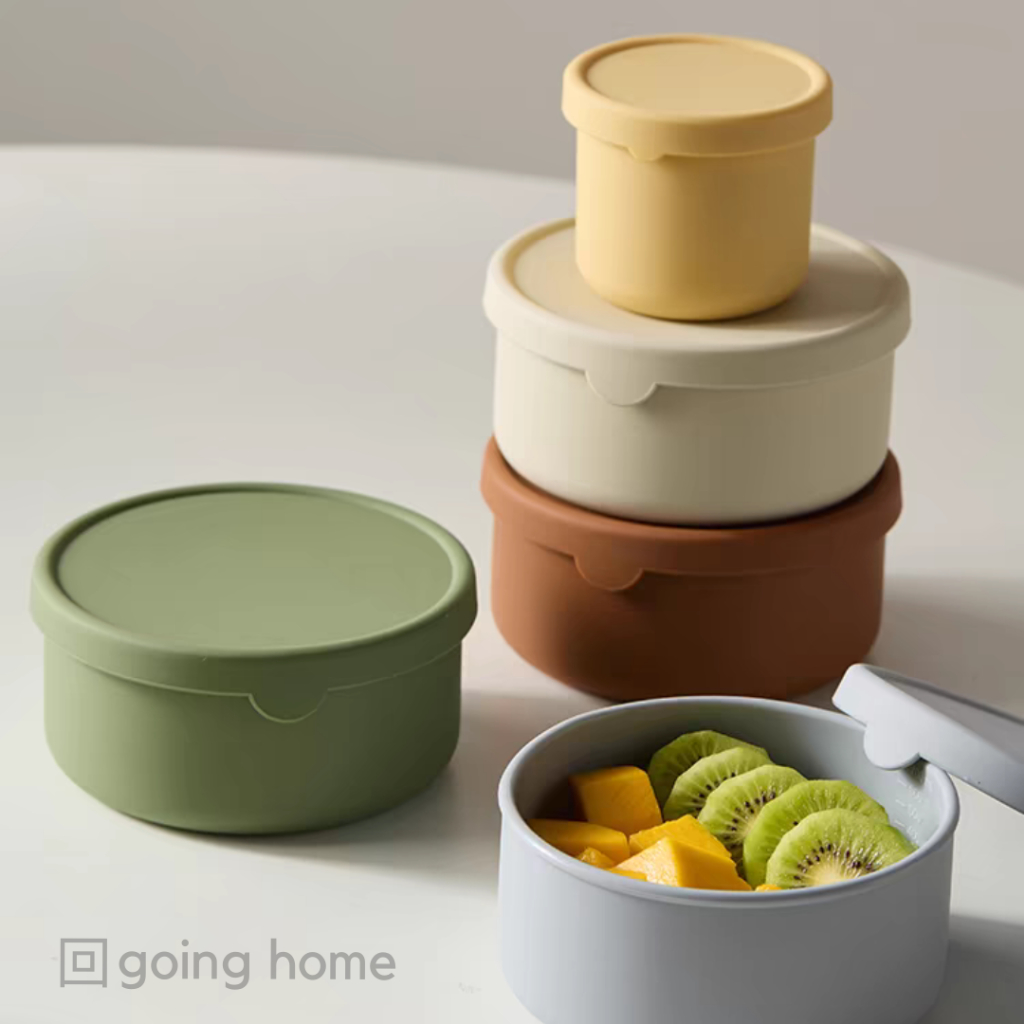 [SG] Monochrome Silicone Bowl Storage Container Tupperware w/ Lid ...