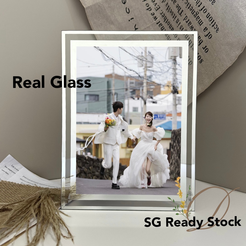 SG stock 4R 5R 8R A5 A4 Crystal Glass Certificate Photo frame Wedding photos Graduation ...